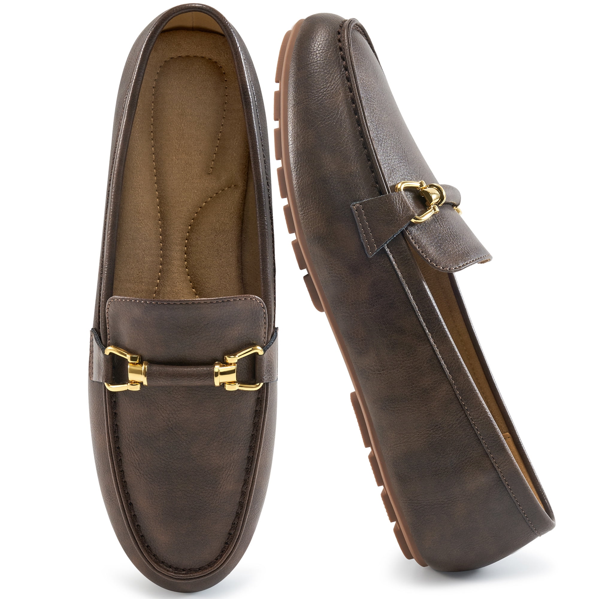 Ecetana Loafers for Women Flats Shoes Business Casual Slip On Work ...