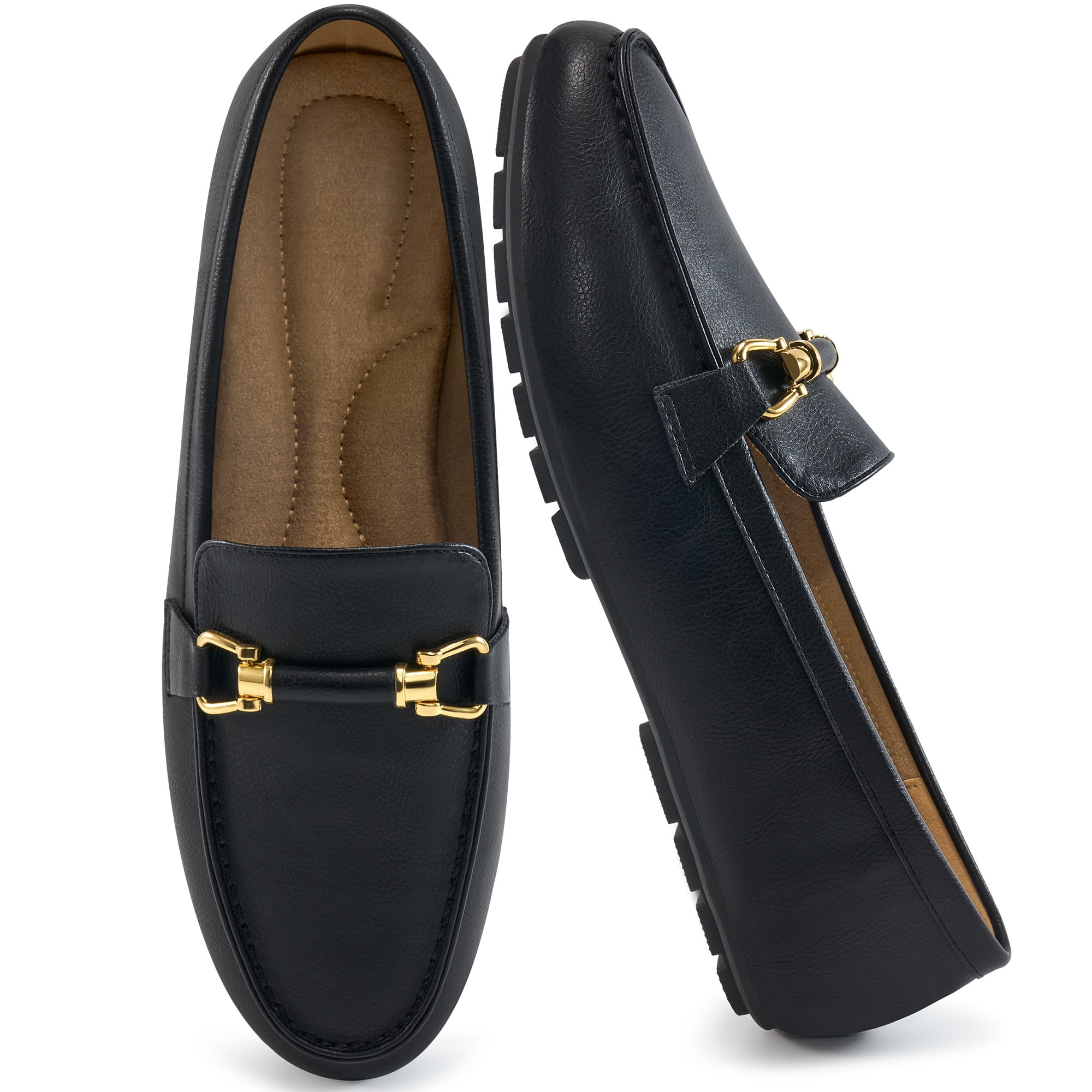 Ecetana Loafers for Women Flats Shoes Business Casual Slip On Work ...