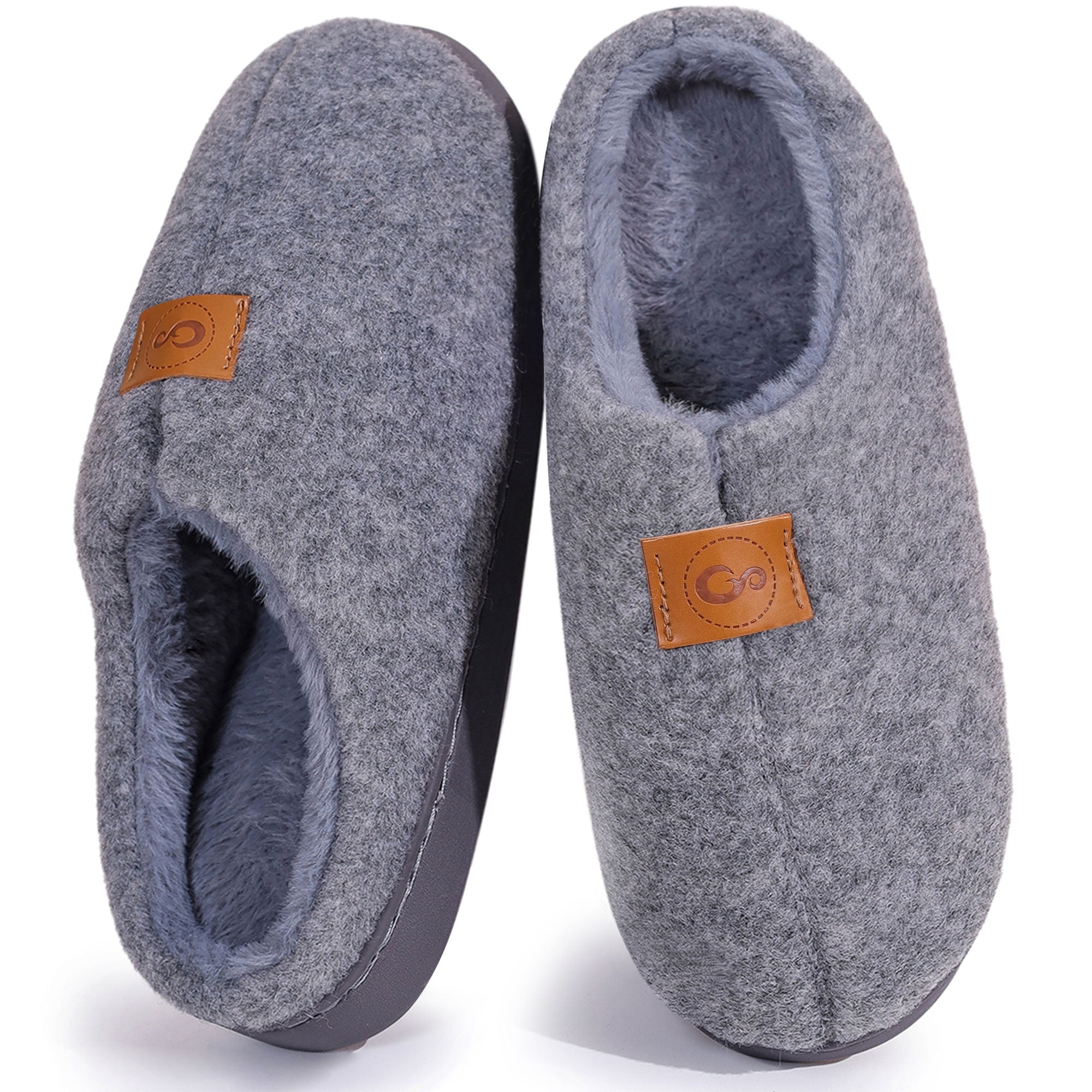 Ecetana Men's Cozy House Slippers Plush Fuzzy Lined Slip-On Indoor Warm ...