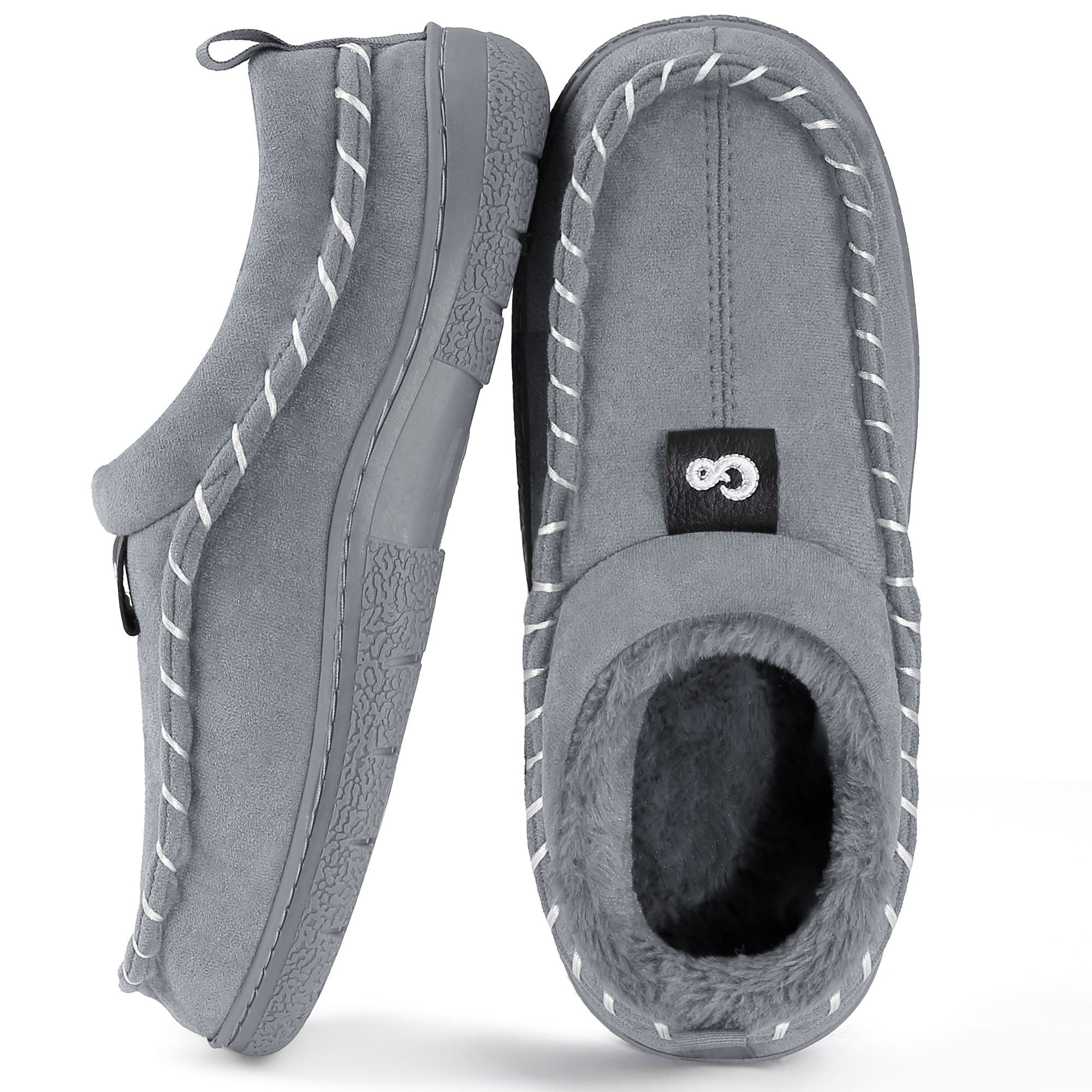 Ecetana Men's Slippers Memory Foam Fuzzy Slippers Comfy Slip On House ...