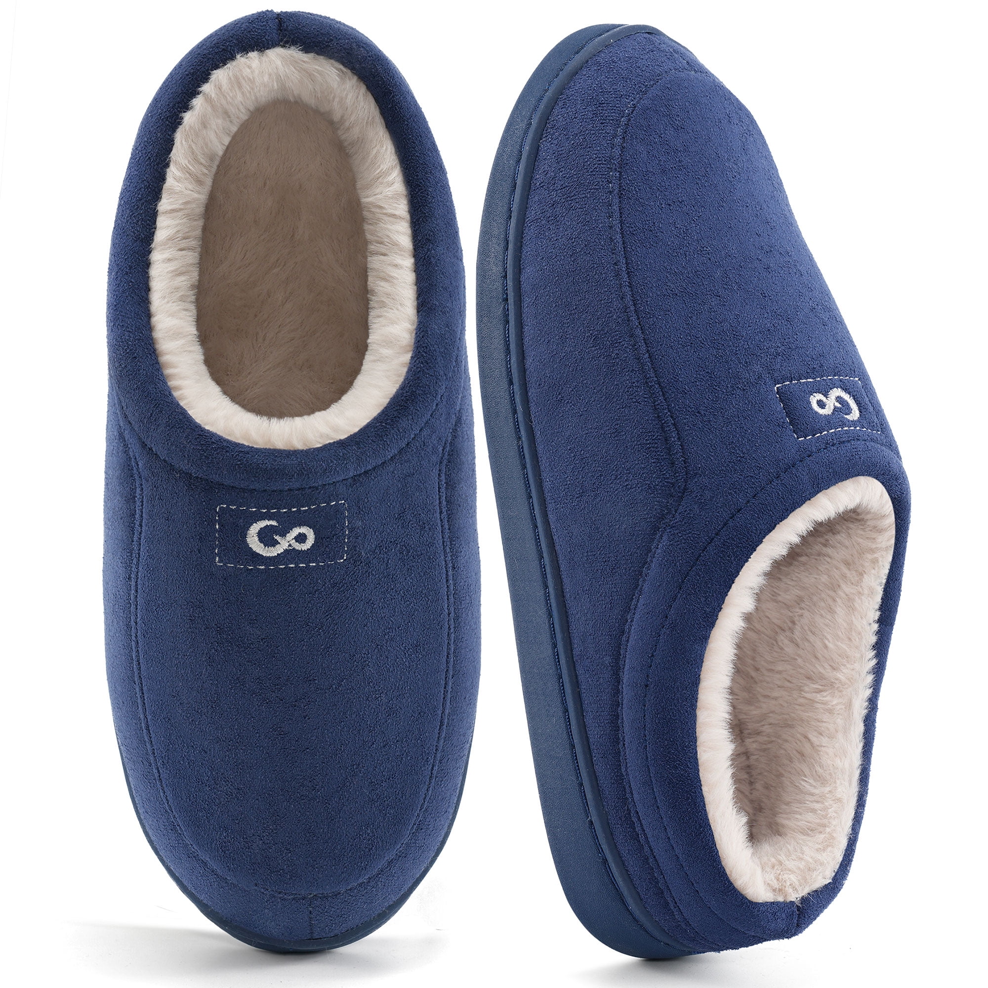 Ecetana Men's Slippers Slip On Memory Foam House Slippers Comfy Warm ...