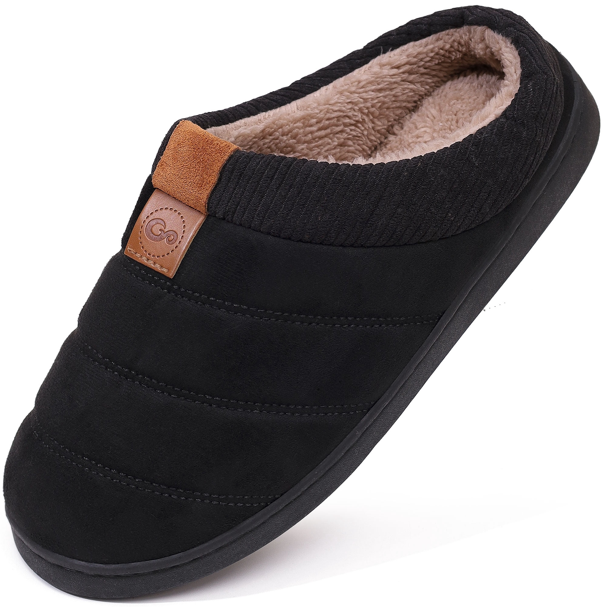 Ecetana Mens Slippers Cozy Memory Foam Scuff Slippers Casual Slip On ...