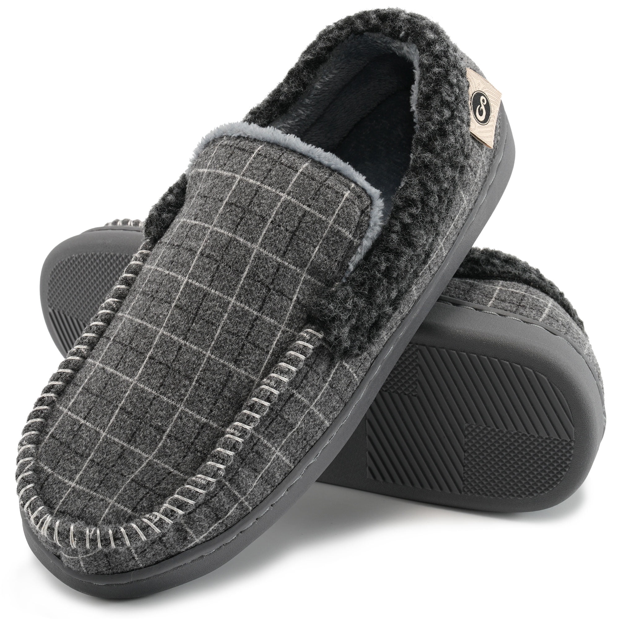 Ecetana Mens Slippers Memory Foam Loafer Slippes for Men Indoor Outdoor ...