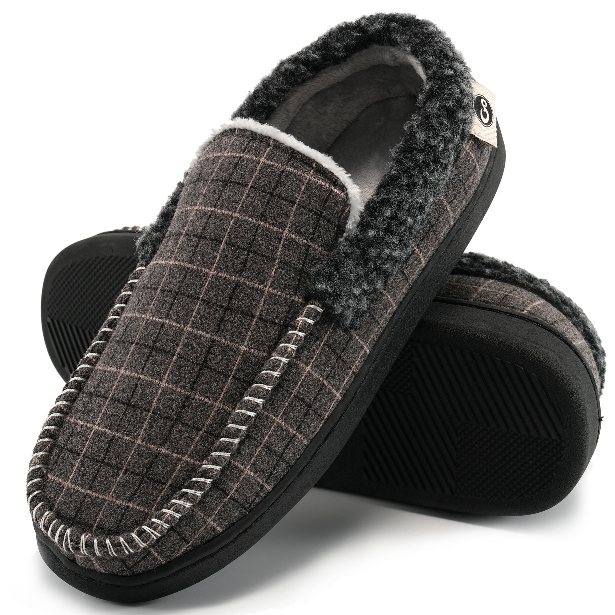 Ecetana Mens Slippers Memory Foam Loafer Slippes for Men Indoor Outdoor ...