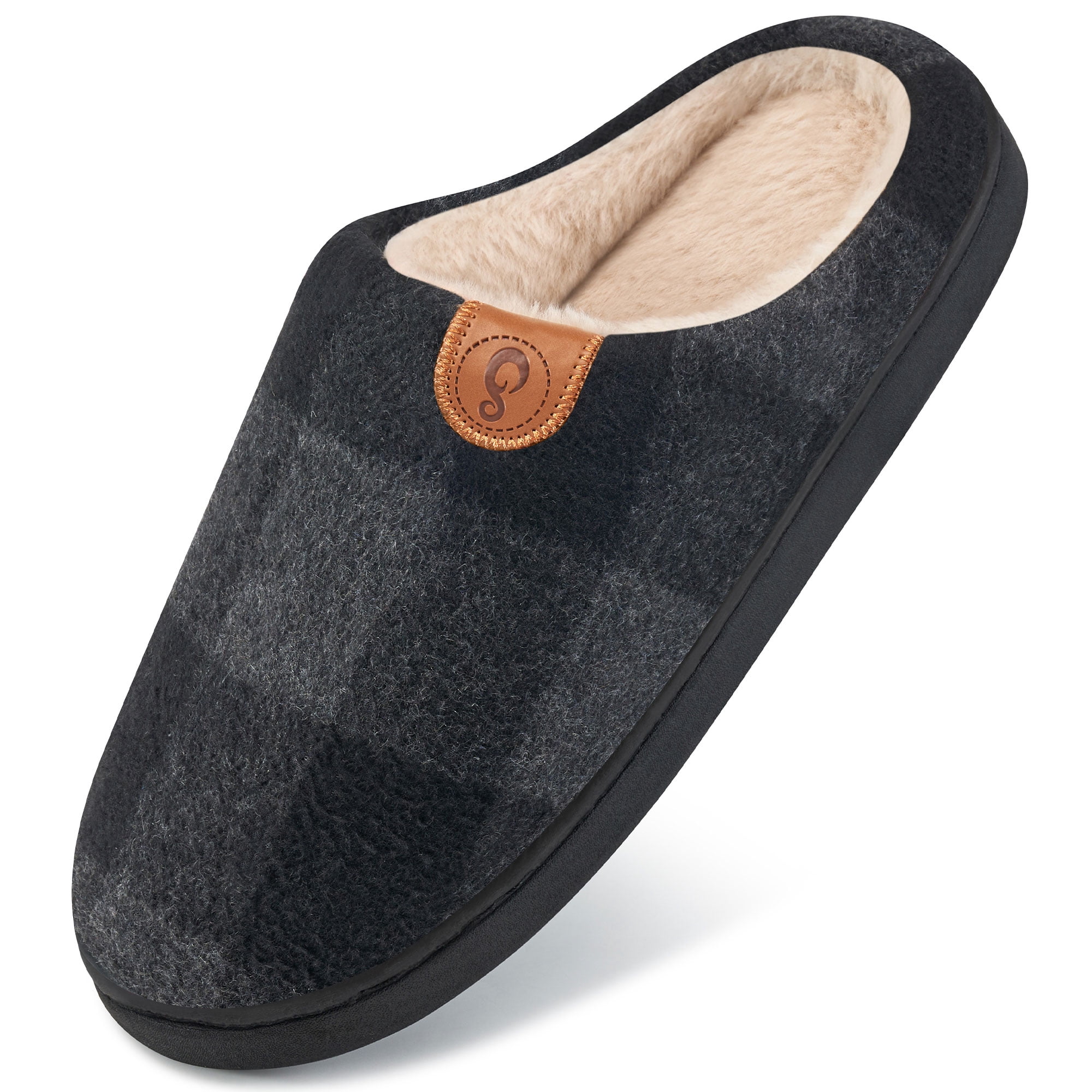 Ecetana Mens Slippers Memory Foam Warm House Slippers for Men Non Slip ...