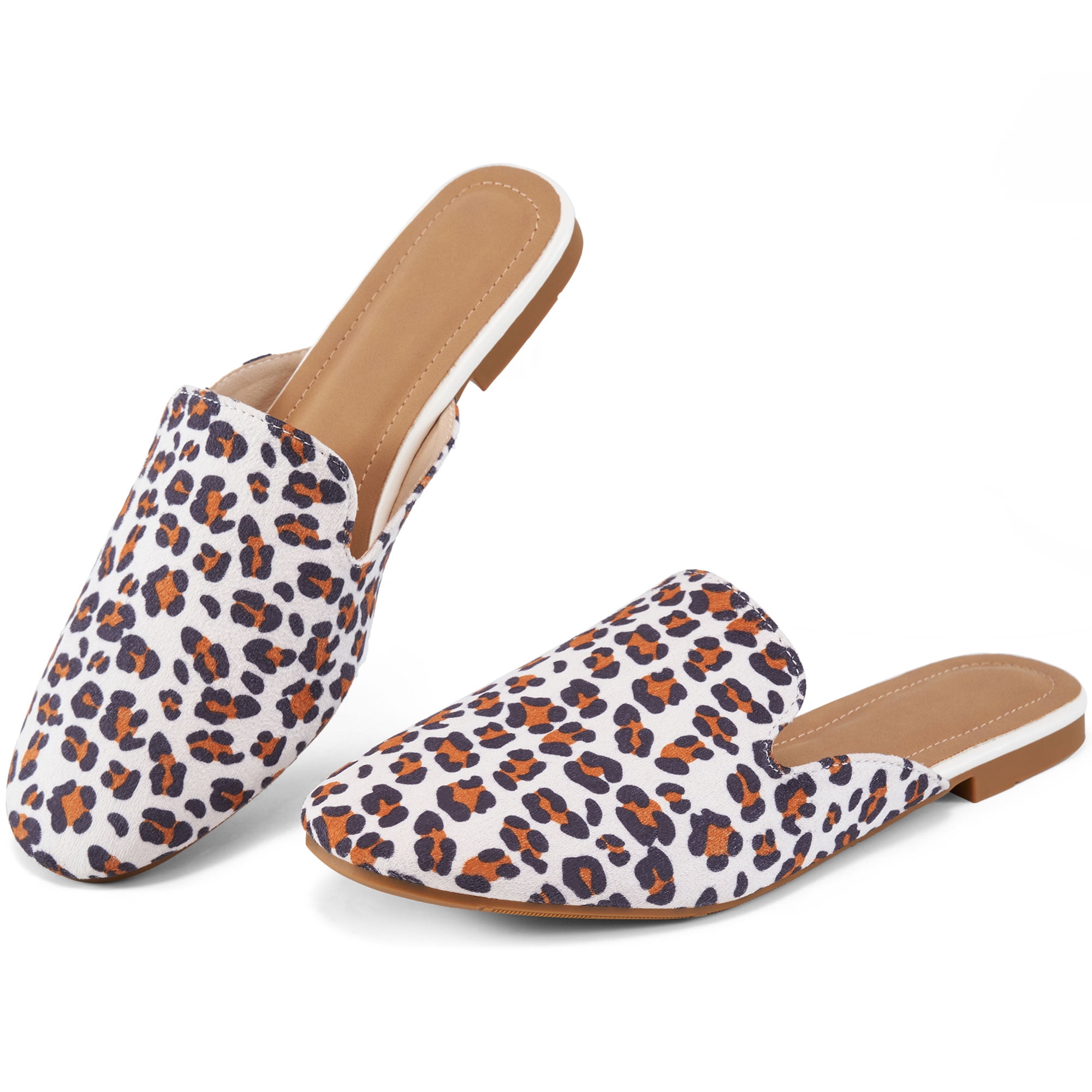 Ecetana Mules for Women Backless Flat Slides Shoes Ladies Slip-on ...