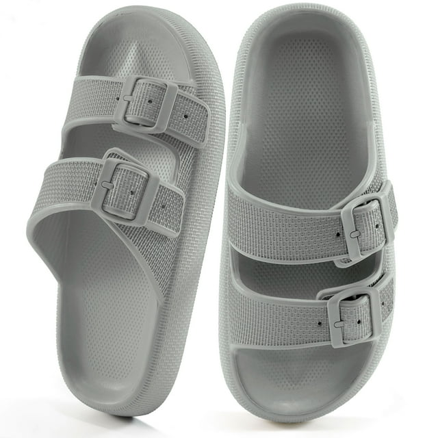 Ecetana Slides Sandals for Women Cloud Slides Pillow House Sandals Non ...