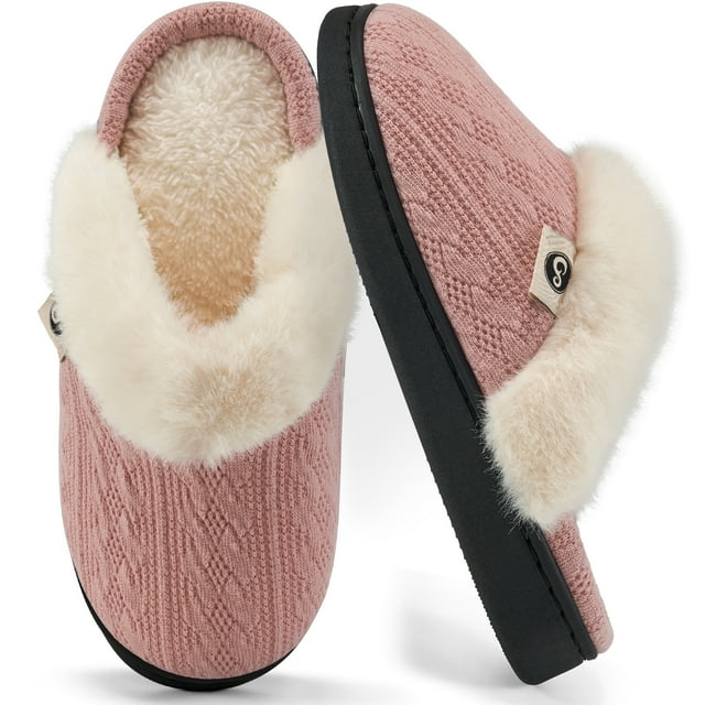 Ecetana Slippers for Women Fuzzy House Shoes with Memory Foam Anti-Skid Sole Gifts for Women Mom ...