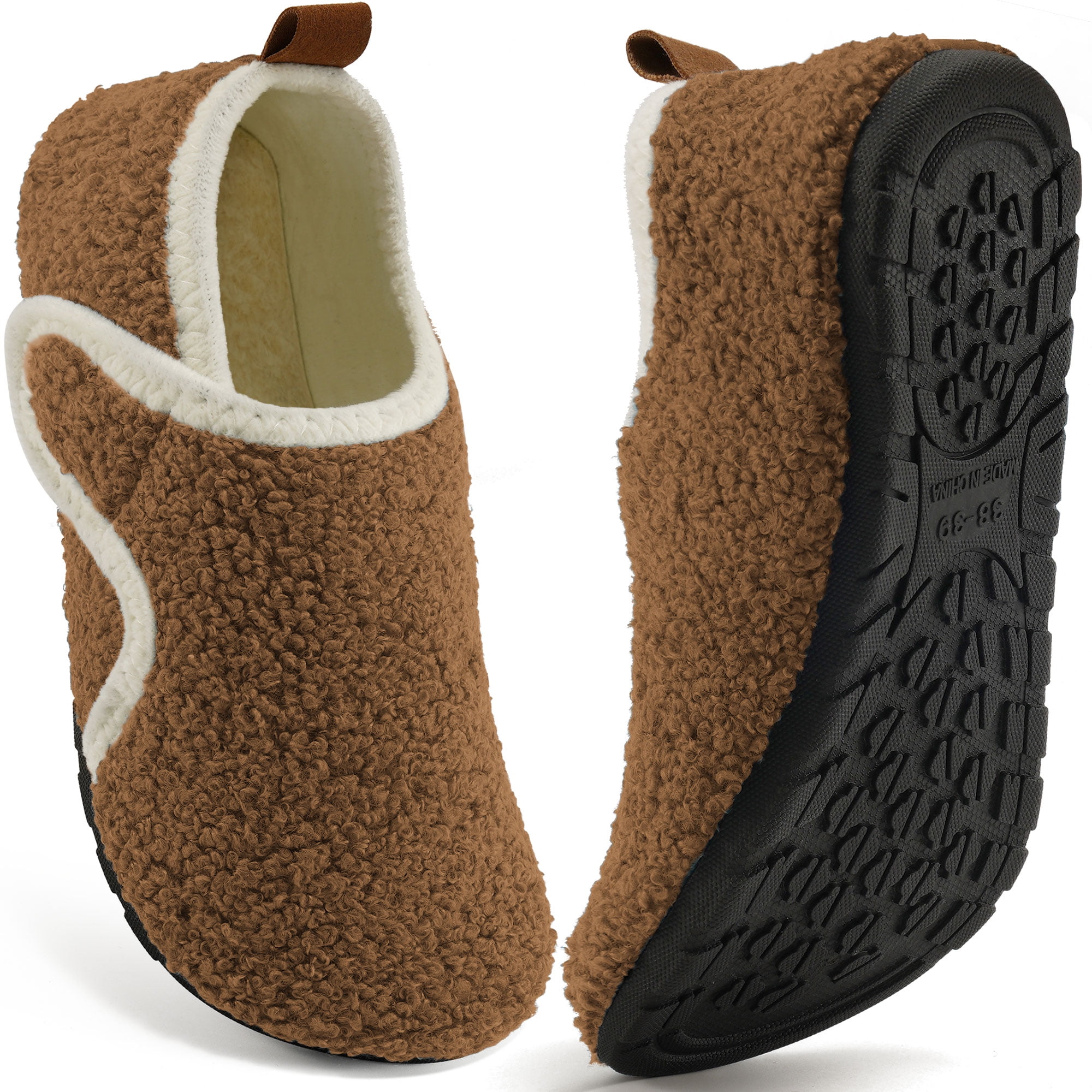Ecetana Slippers for Women Fuzzy Slippers Warm Slip On House Sock Shoes ...