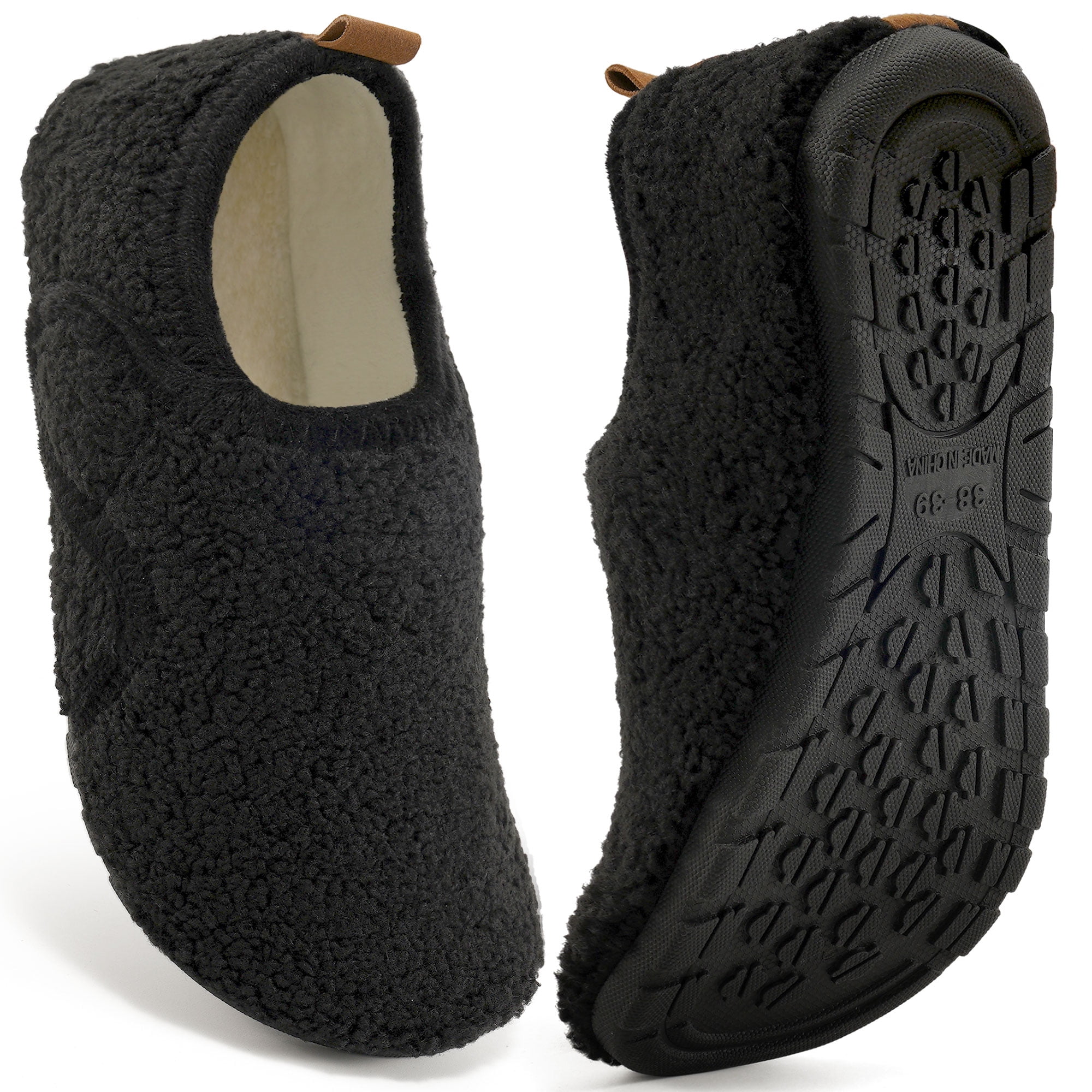 Ecetana Slippers for Women Fuzzy Slippers Warm Slip On House Sock Shoes ...