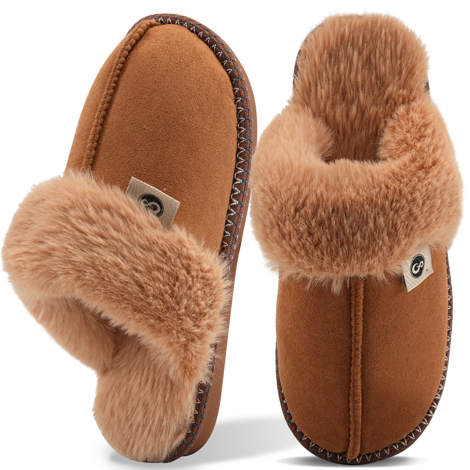 Ecetana Slippers for Women Memory Foam Fluffy Soft Lined Warm Slip On ...