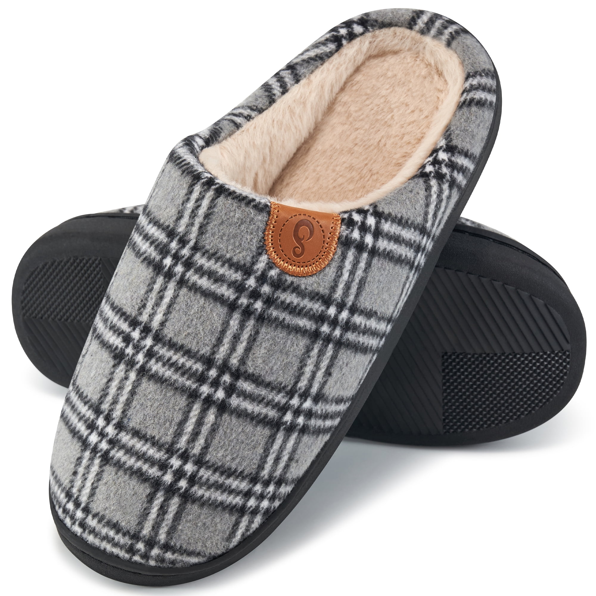 Ecetana Slippers for Women Warm Memory Foam Fuzzy Slippers Non Slip ...