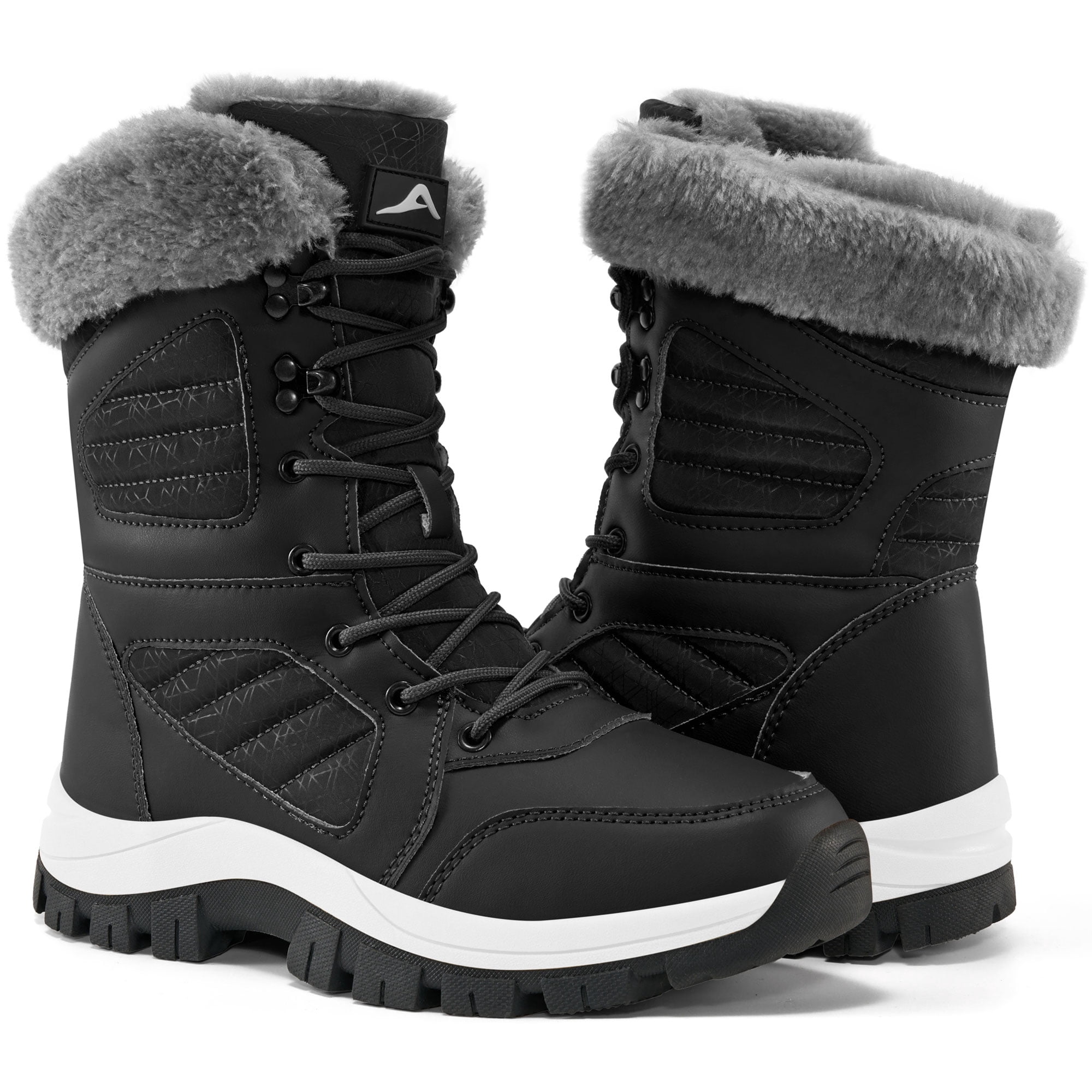 Ecetana Snow Boots for Women Faux Fur Cozy Warm Winter Boots Waterproof ...