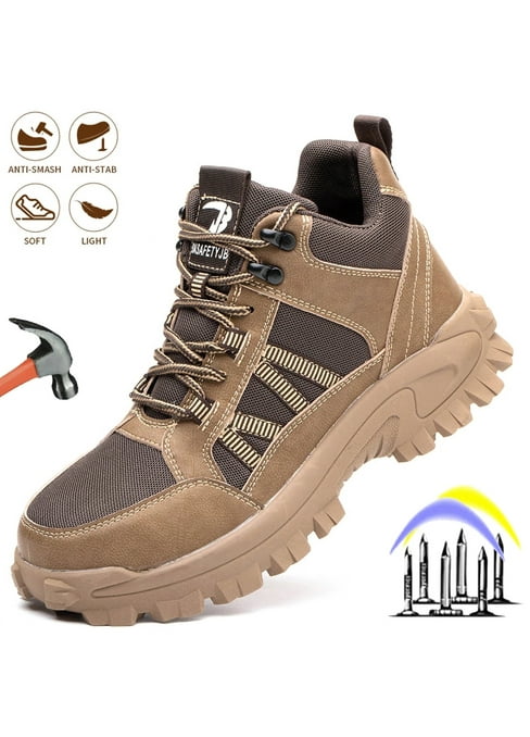 HUIDUN-Men's Steel Toe Work Boots for All Seasons, Safety Shoes for ...