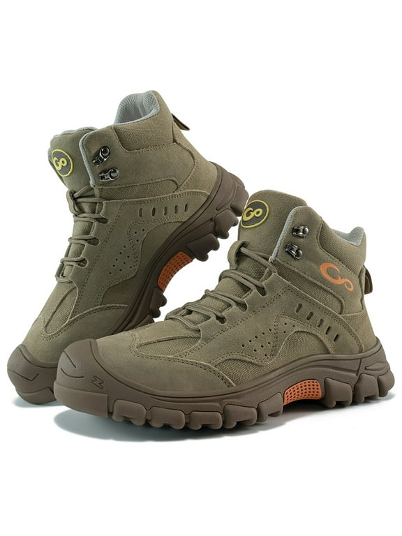 SUQI-Men's Steel Toe Work Boots for All Seasons, Safety Shoes for ...