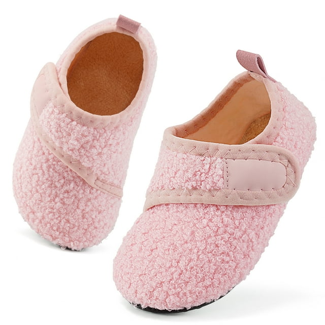 Ecetana Toddler Slippers Boys Girls House Shoes Kids Fuzzy Cozy Walking ...