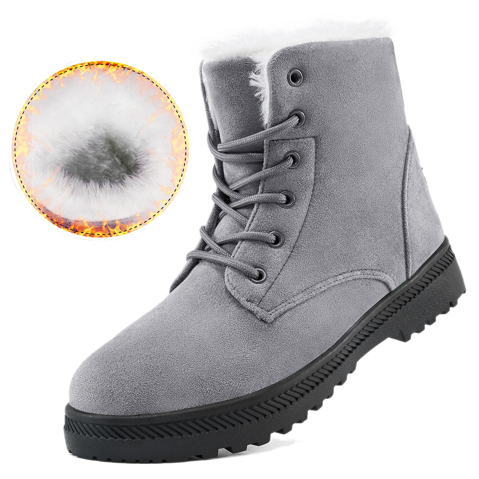 Ecetana Winter Snow Boots for Women Comfortable Outdoor Anti-Slip Ankle ...