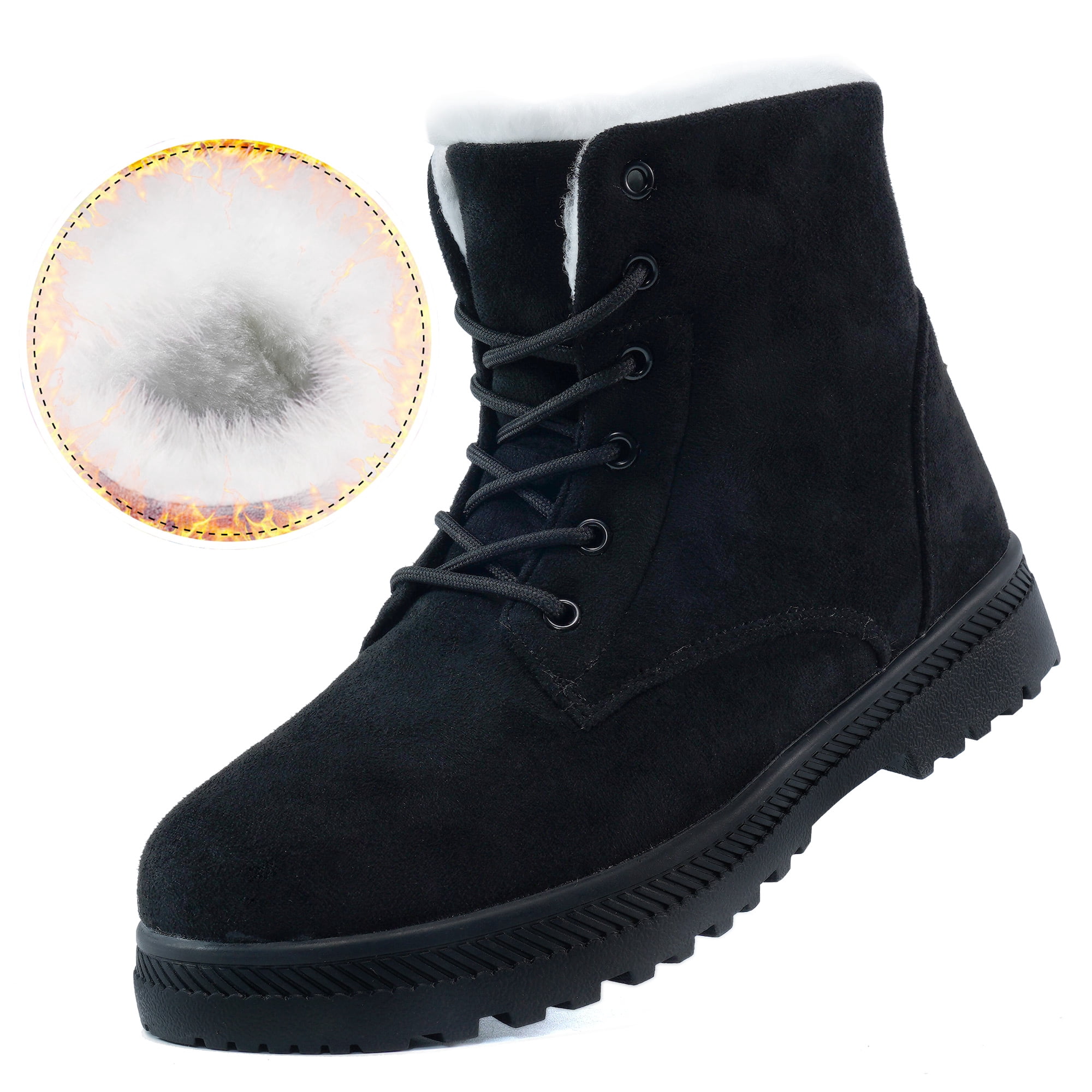 Ecetana Winter Snow Boots for Women Comfortable Outdoor Anti-Slip Ankle ...