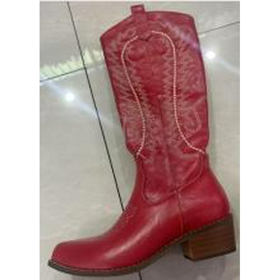 Ecetana Women's Cowboy Boots Embroidered Western Cowgirl Boots Chunky ...