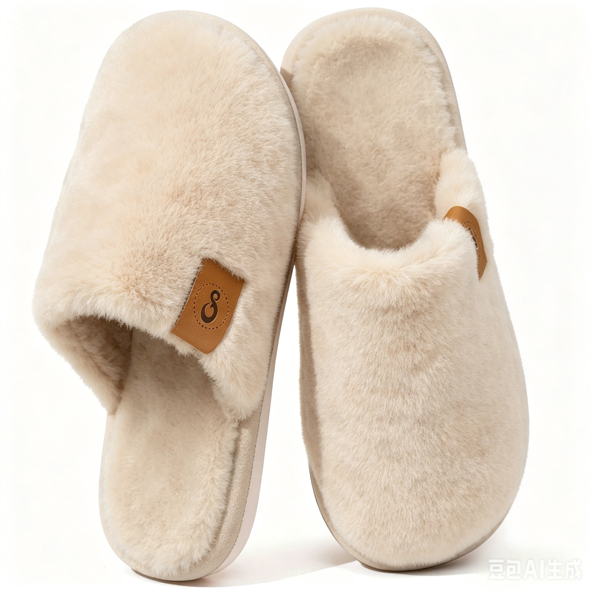 Ecetana Women's Fuzzy Slippers Indoor Cozy Soft Memory Foam Slip On ...
