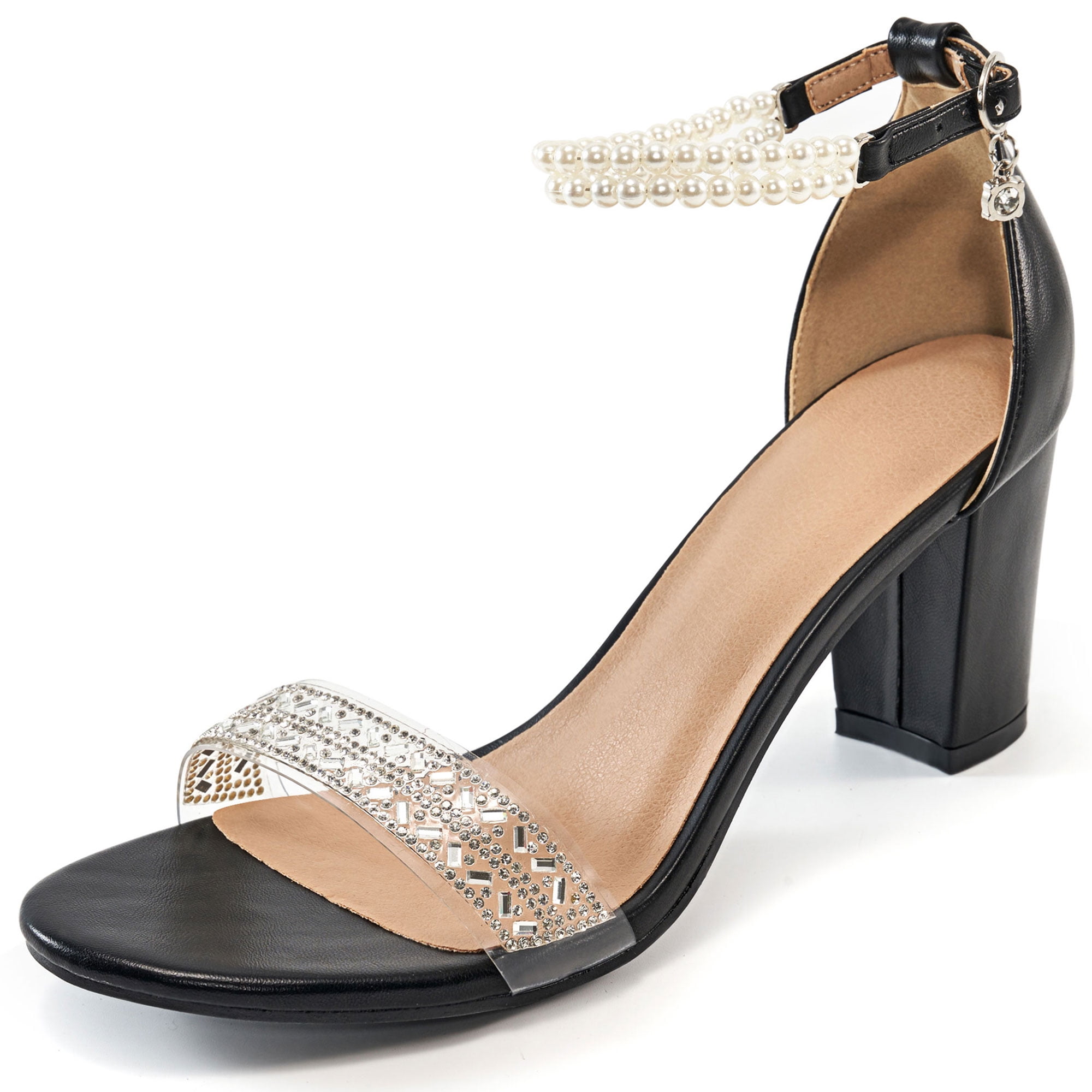 Ecetana Women's High Heels Open Toe Heeled Sandals Wedding Party Pumps ...