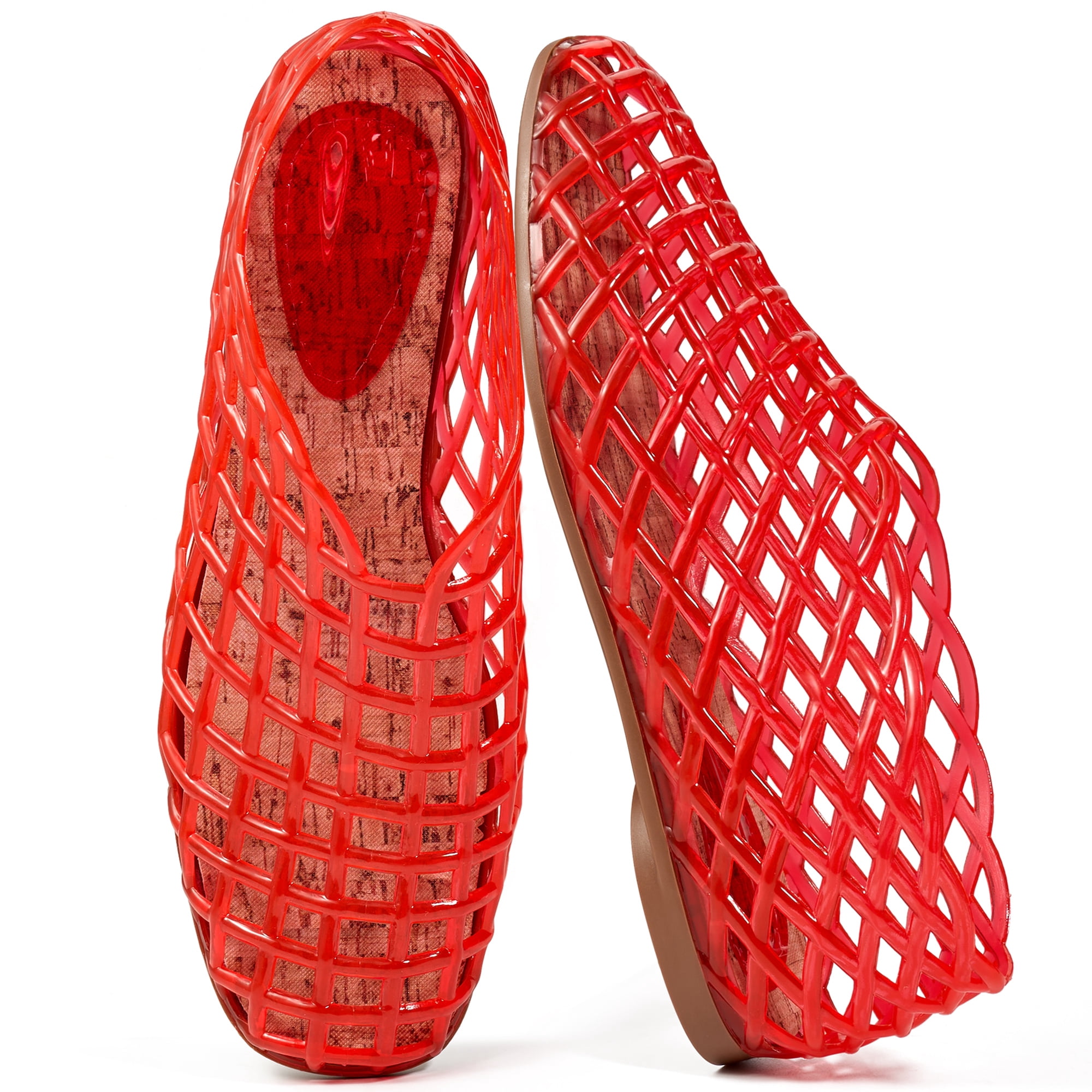 Ecetana Women's Jelly Sandals Mesh Flats Breathable Clear Hollow Jelly ...