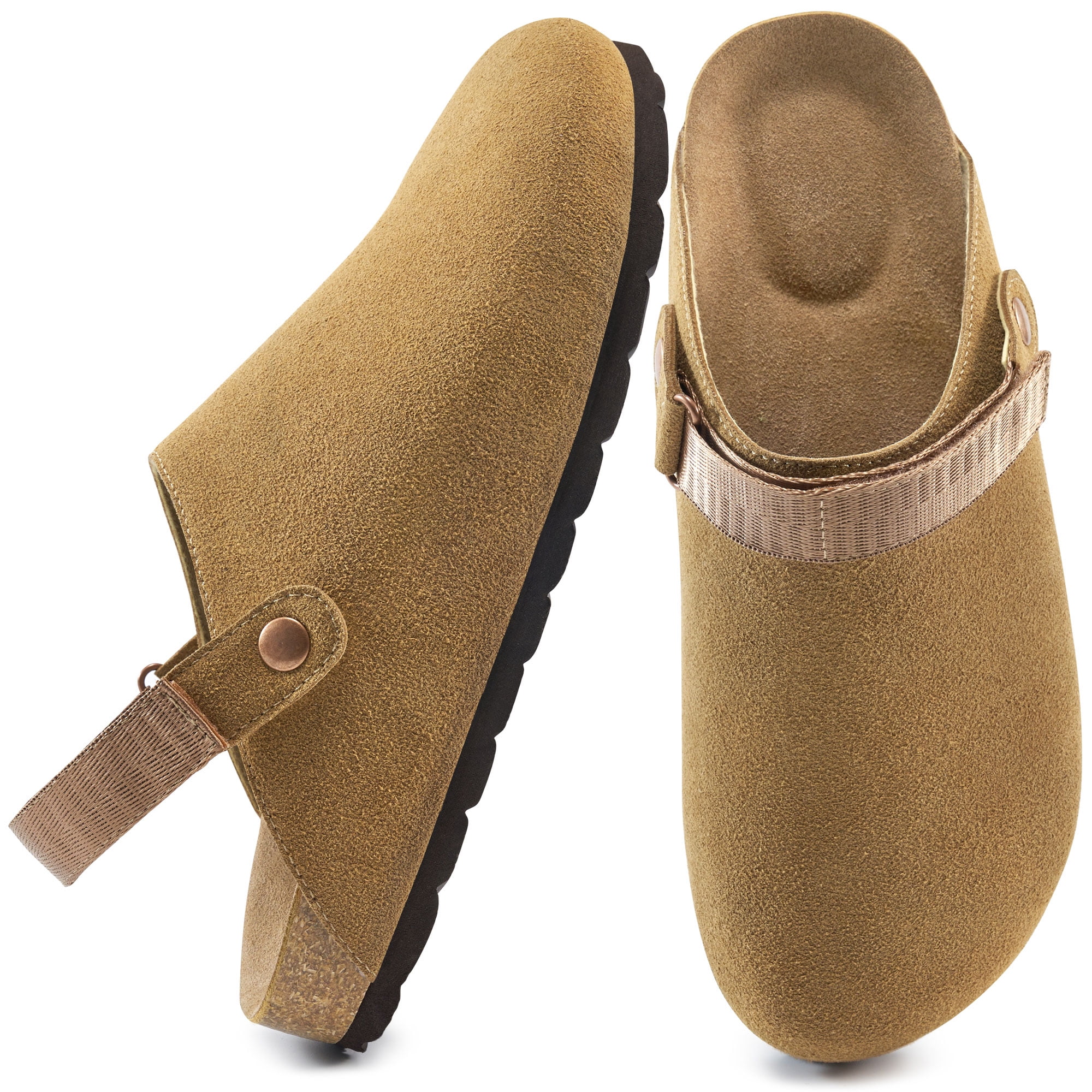 Ecetana Women's Mules & Clogs Suede Closed Toe Sandals Slip On Flats ...