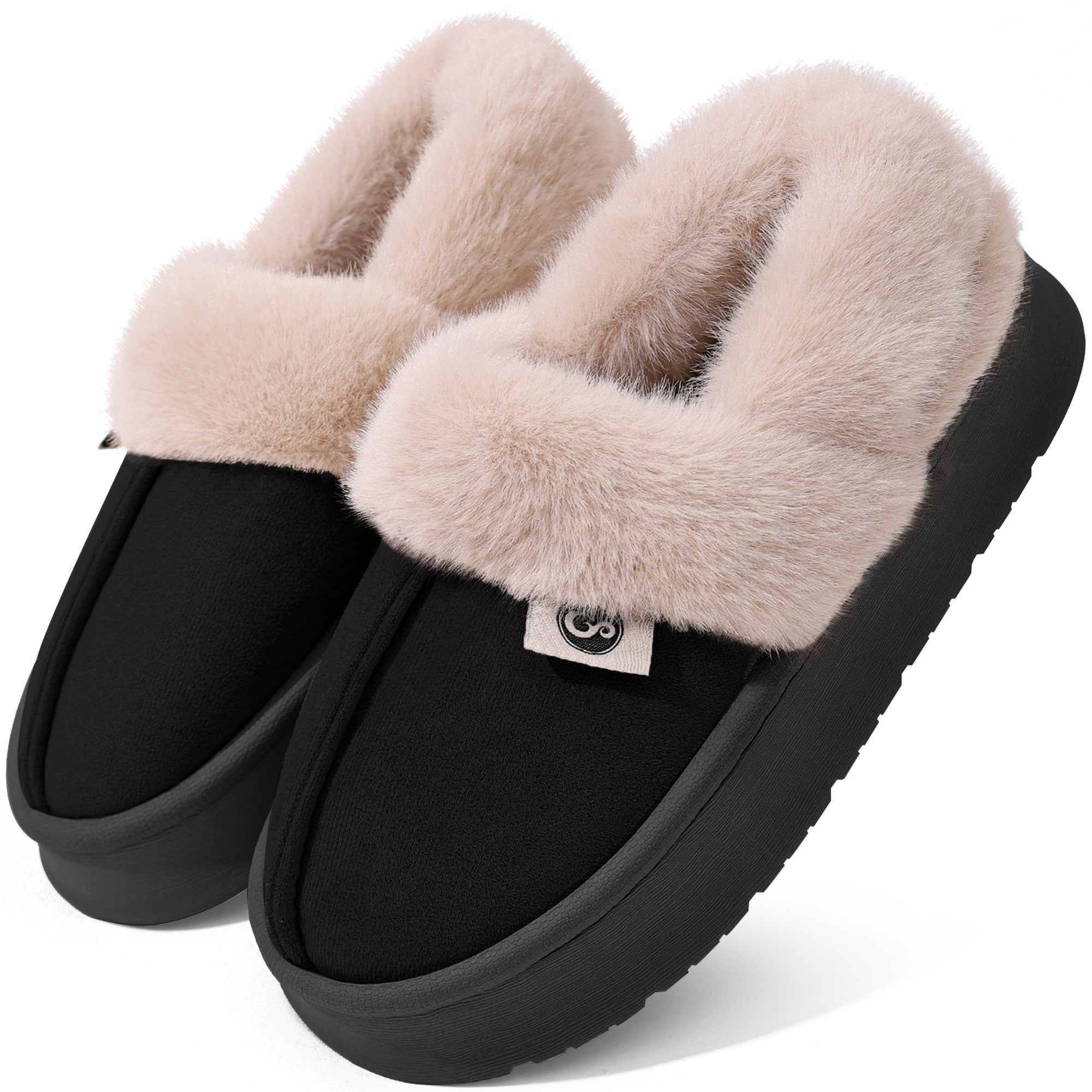 Ecetana Women's Slippers Fuzzy Memory Foam Warm Slippers for Women Slip On House Shoes - Walmart.com