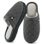 EverFoams Women's Warm Memory Foam House Shoes Indoor Outdoor Winter Slippers with Rubber ...