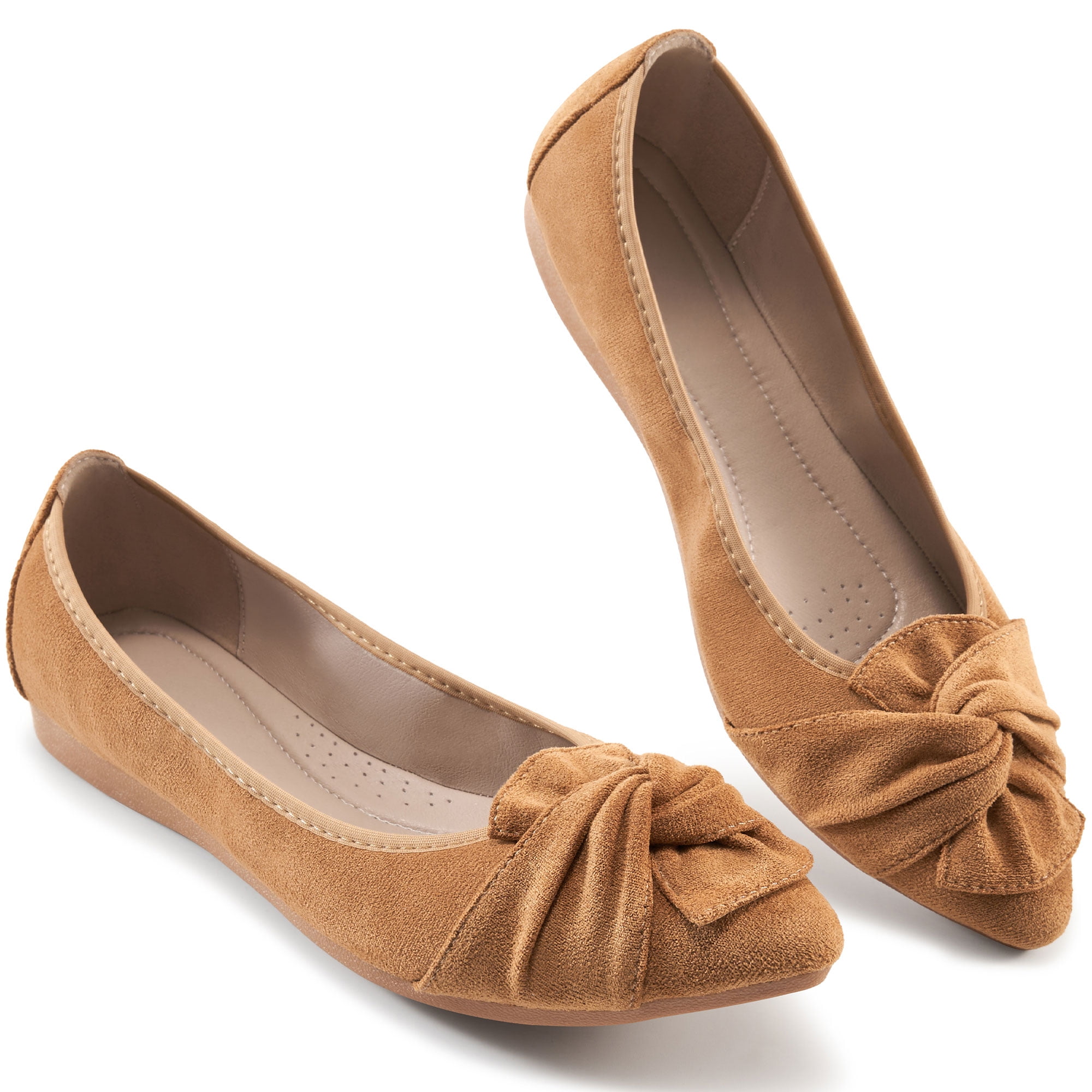 Ecetana Womens Flats Pointed Toe Ballet Flats for Women Comfort Soft ...