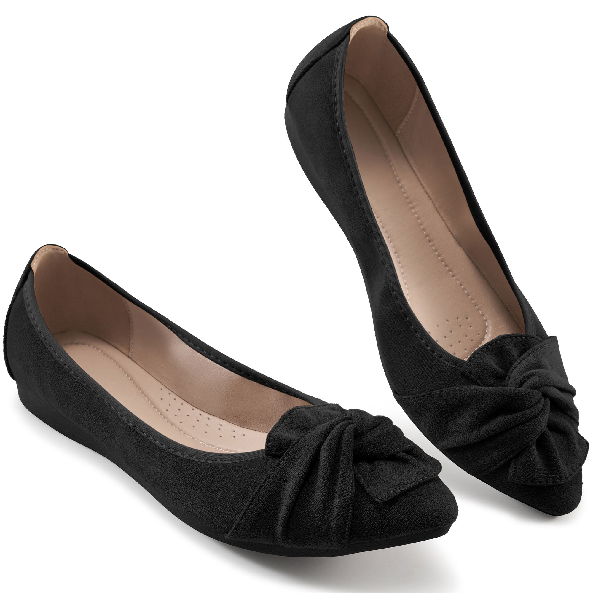 Ecetana Womens Flats Pointed Toe Ballet Flats for Women Comfort Soft ...