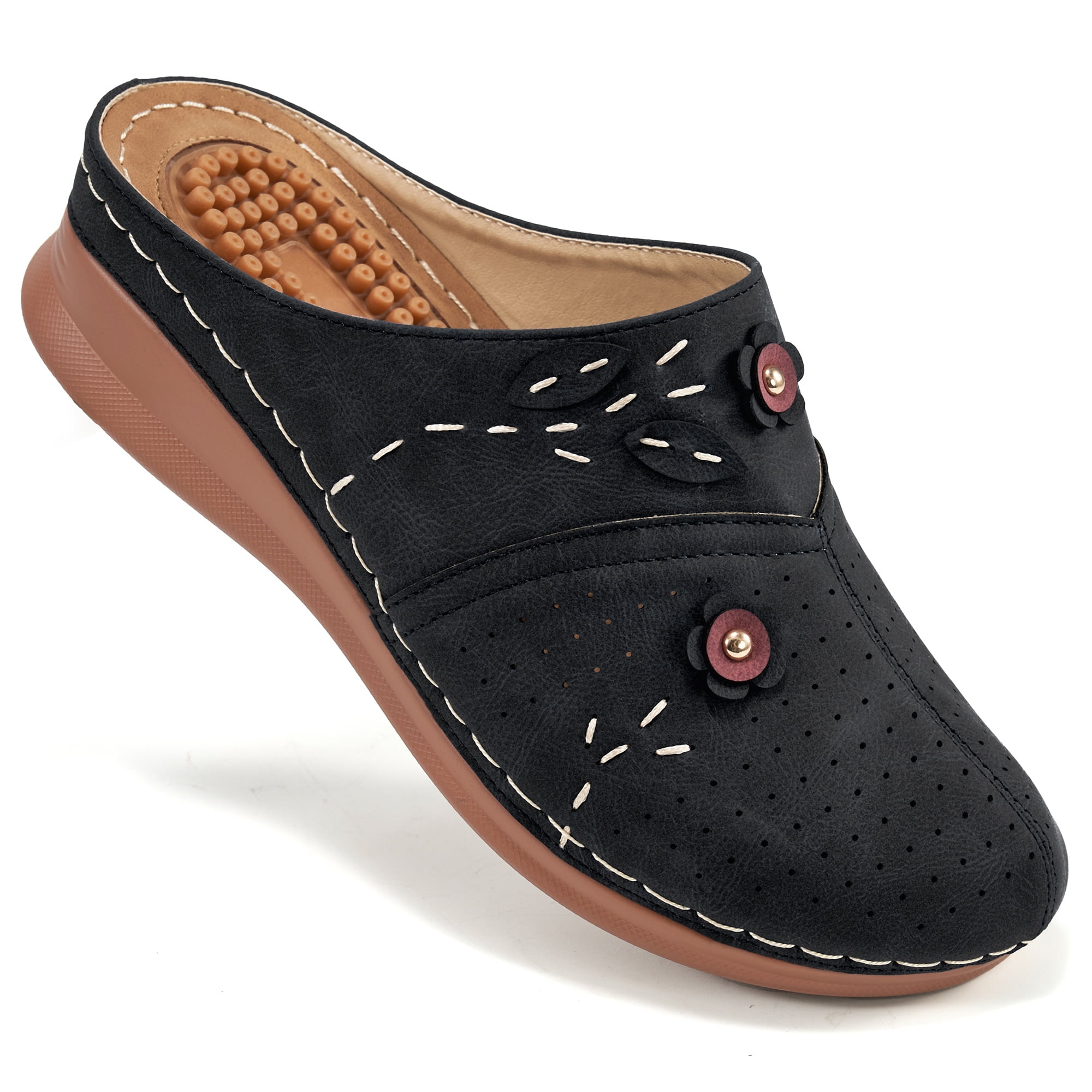 Ecetana Womens Mules Clogs with Closed Toe Slip On Sandals Breathable ...