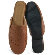 Atoshopce Mules for Women Round Toe Slip On Flat Mules Summer Shoes for ...
