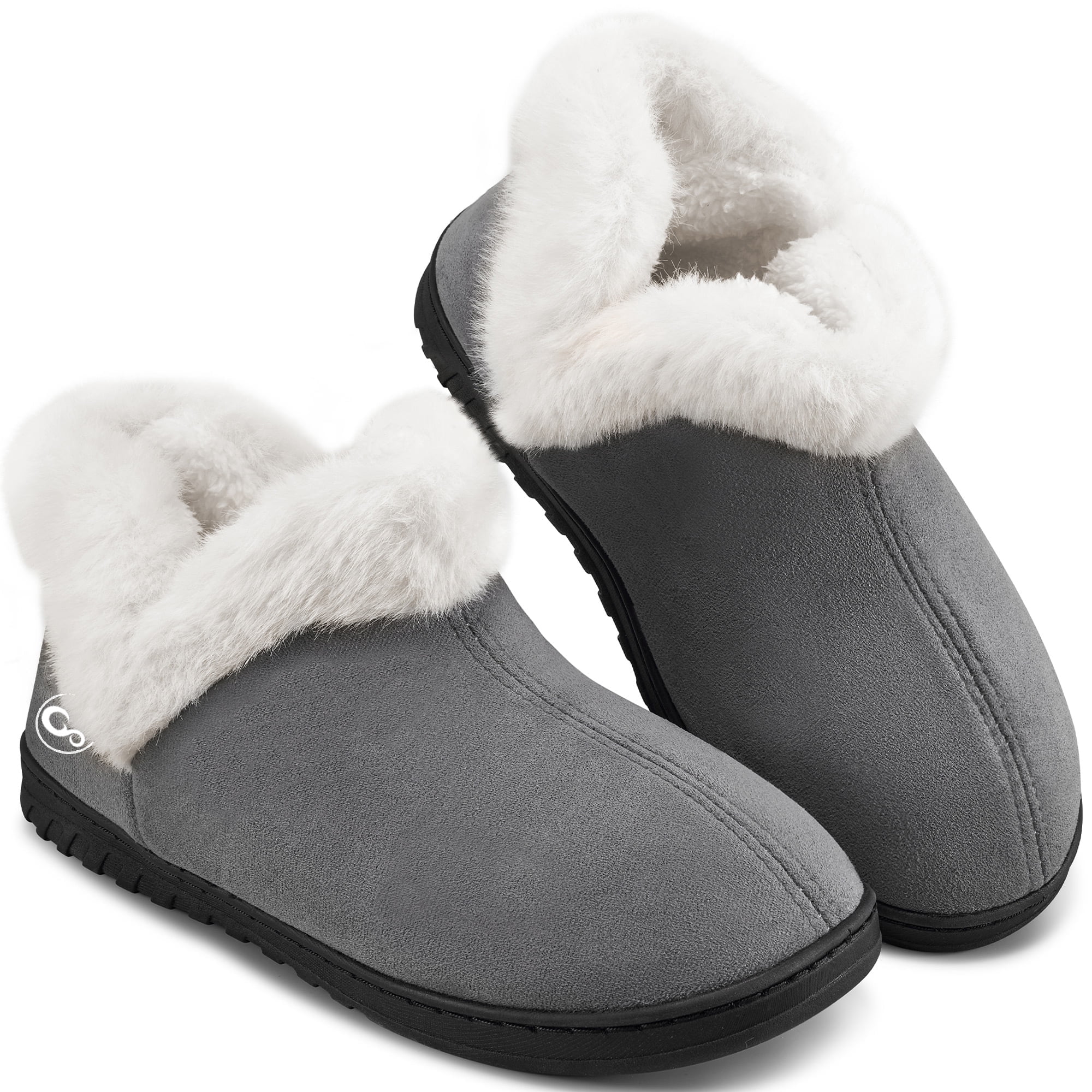 Ecetana Womens Slippers, Faux Fur Warm House Shoes, Cozy Plush Suede, Memory Foam - Walmart.com