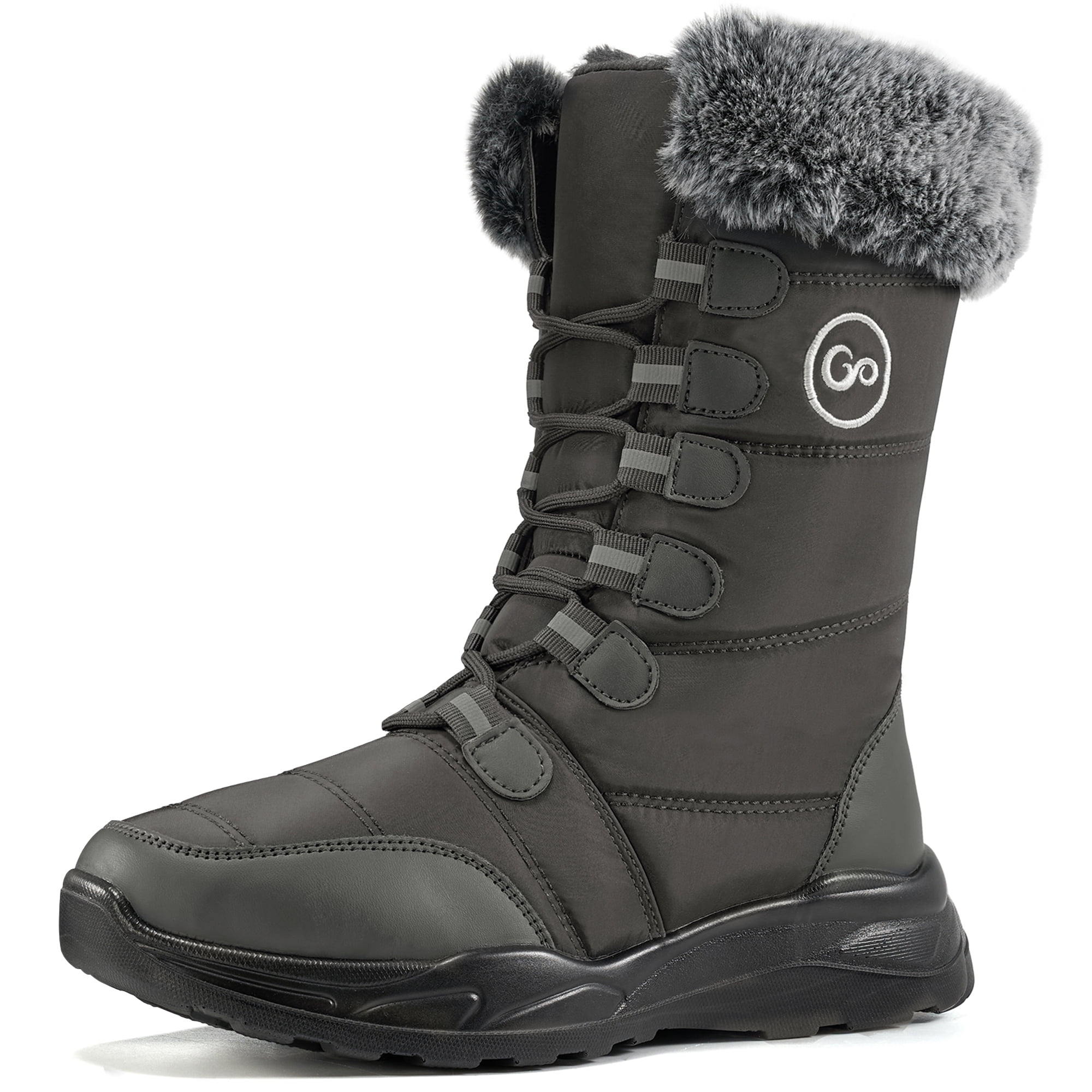 Ecetana Womens Snow Boots Mid Calf Warm Winter Boots Faux Fur Lining Waterproof Non-Slip Outdoor ...