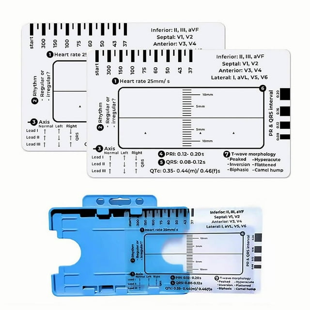 Ecg 7 Step Ruler For Ecg/Ekg Clear Ekg Plastic Caliper Measuring Tool ...