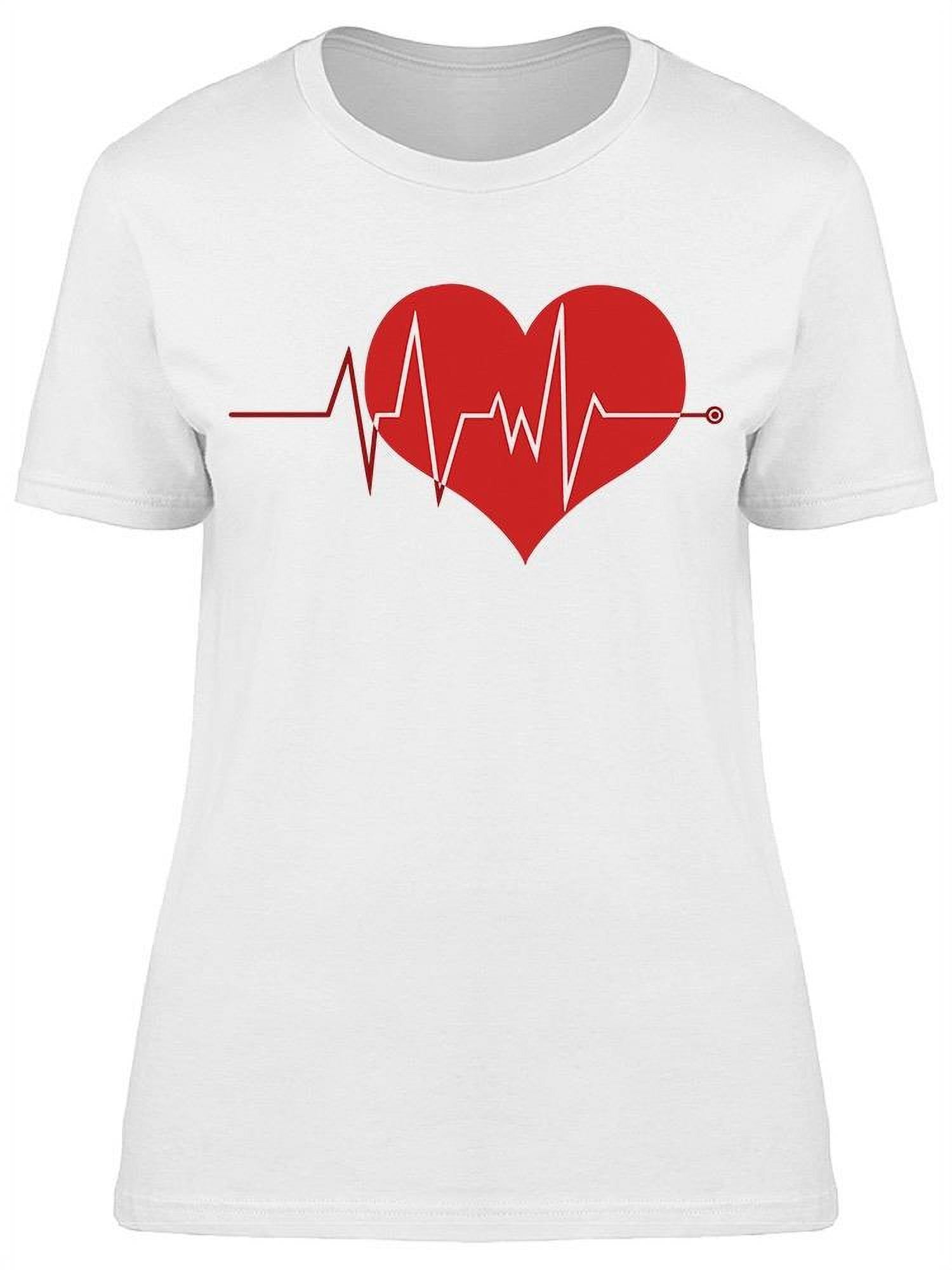 Ecg Graph With Heart T-Shirt Women -Image by Shutterstock, Female ...