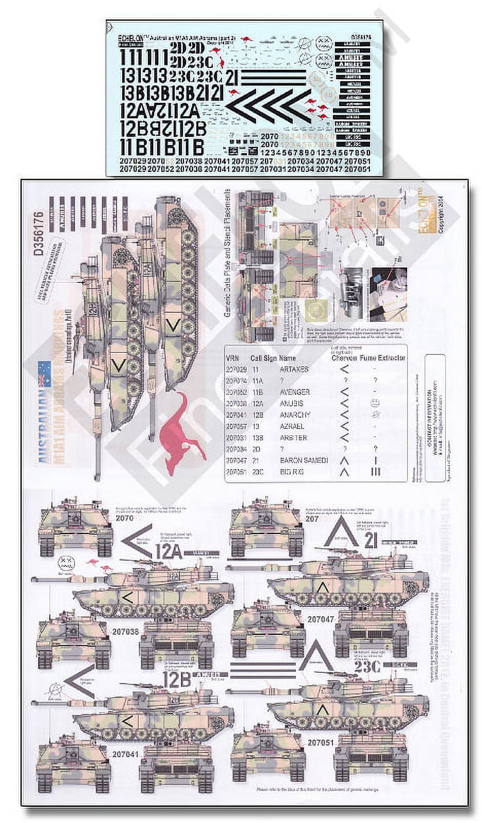 Echelon Fine Decal 1:35 Australian M1A1 AIM Abrams 3 Tone Part 1 # ...