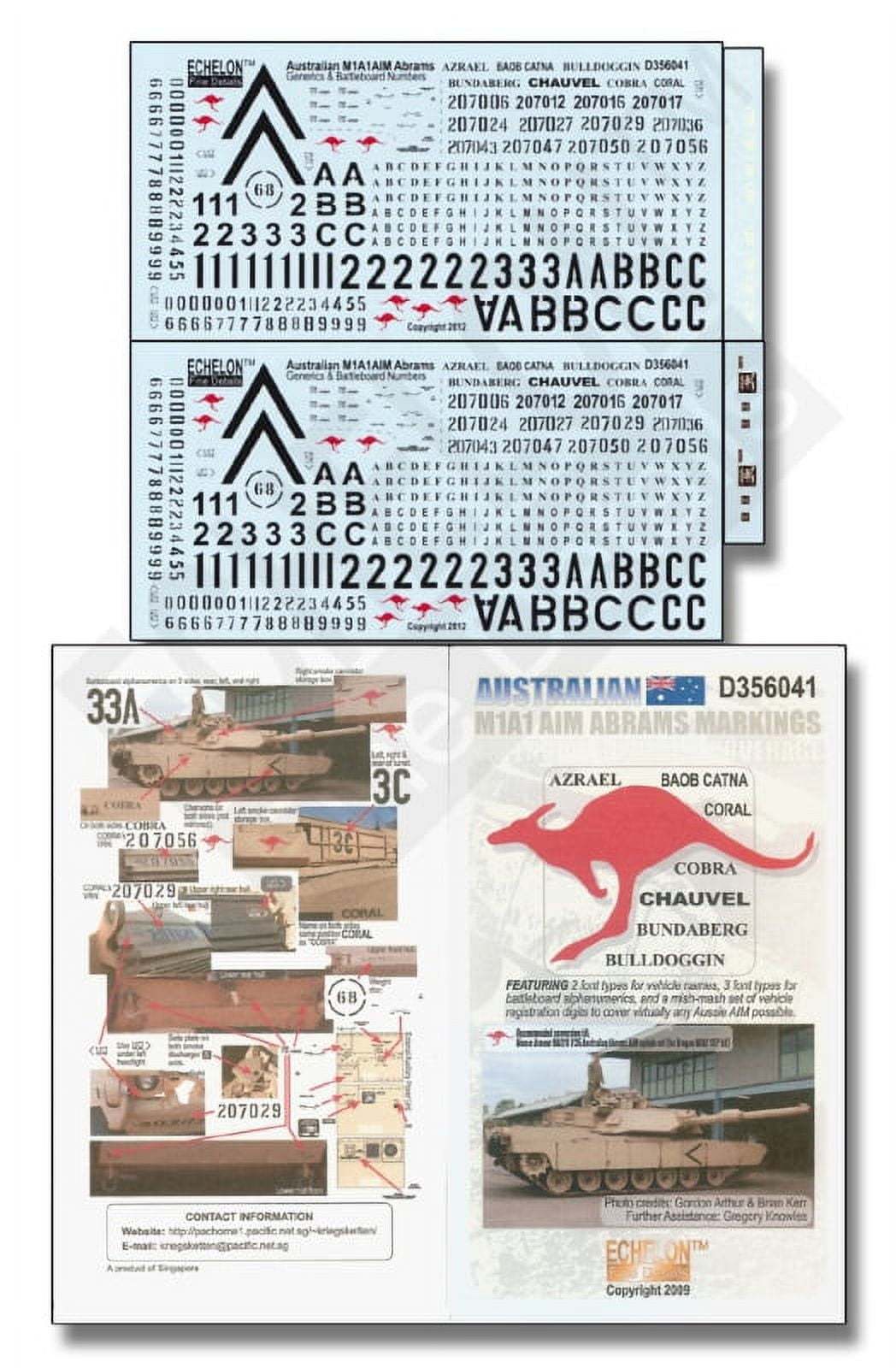 Echelon Fine Decal 1:35 Australian M1A1 AIM Abrams Tank Markings # ...