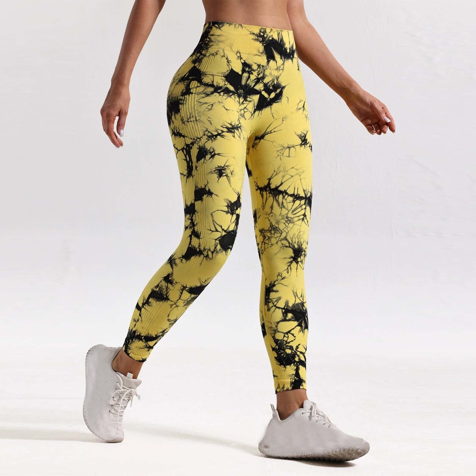 EchfiProm Butt Lifting Leggings for Women Full Length Yellow Tummy ...