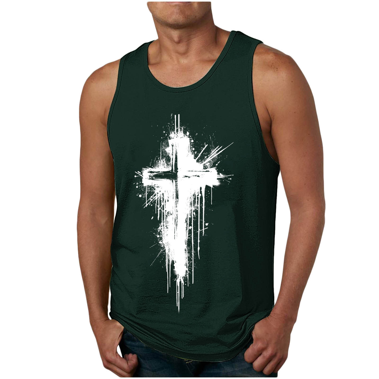 EchfiProm Mens Workout Tank Tops Green Graphic Muscle Shirts Gym ...