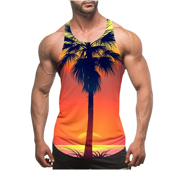 EchfiProm Multicolor Tank Tops for Men Workout Graphic Muscle Shirts ...