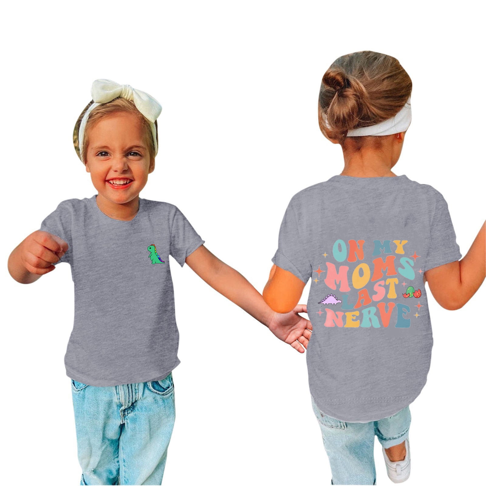 EchfiProm Short Sleeve Cute Tops for Girls Cotton Crew Neck MOMS ...