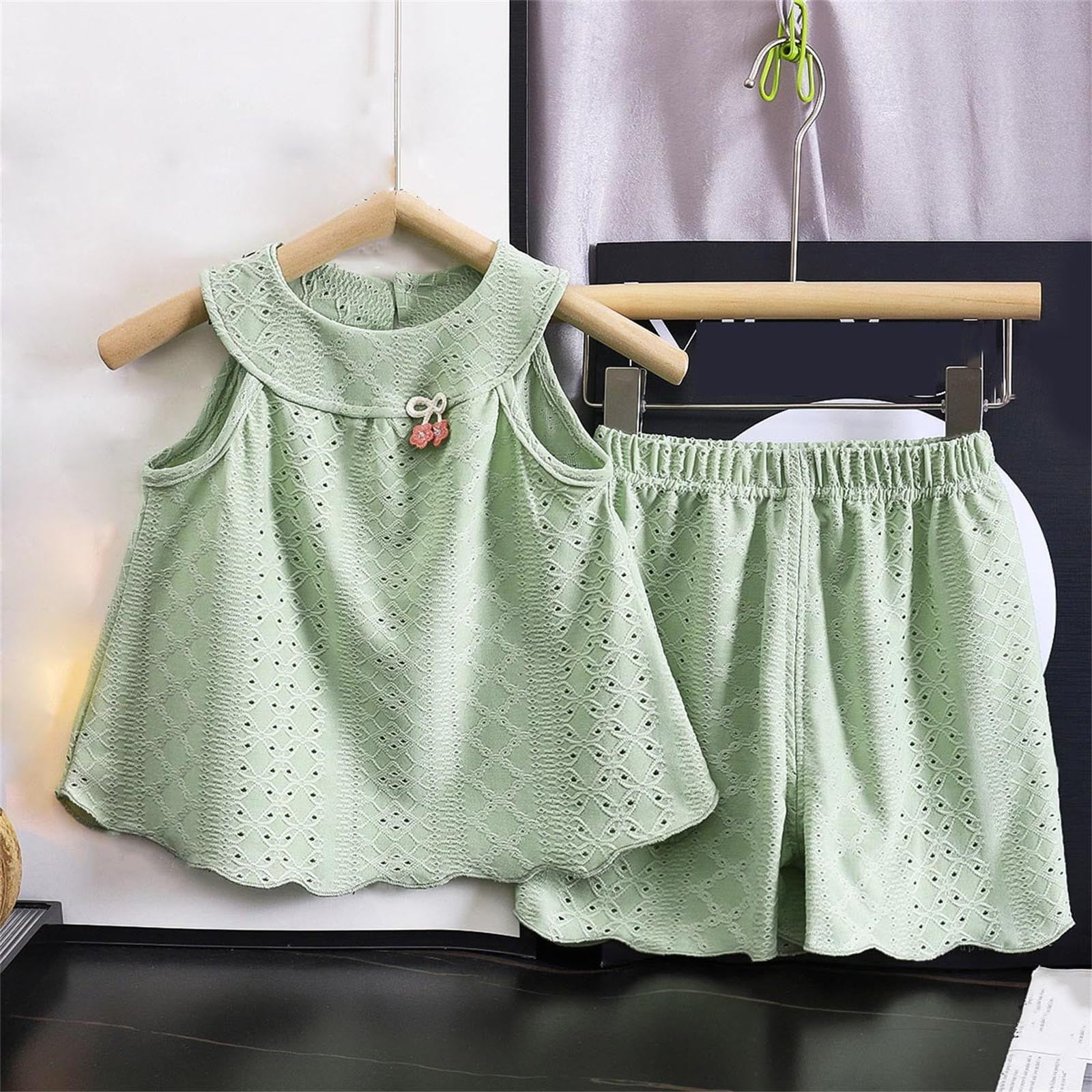 EchfiProm Toddler Girl Pretty Tank Top and Shorts 2PC Set Sleeveless ...