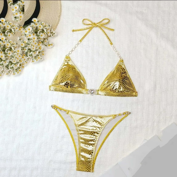 EchfiProm Womens Bikini Swimsuit High Cut Swimwear Two Piece Party ...