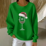 EchfiProm Womens Plus Size Christmas Sweatshirts Pullover Sweatshirt ...