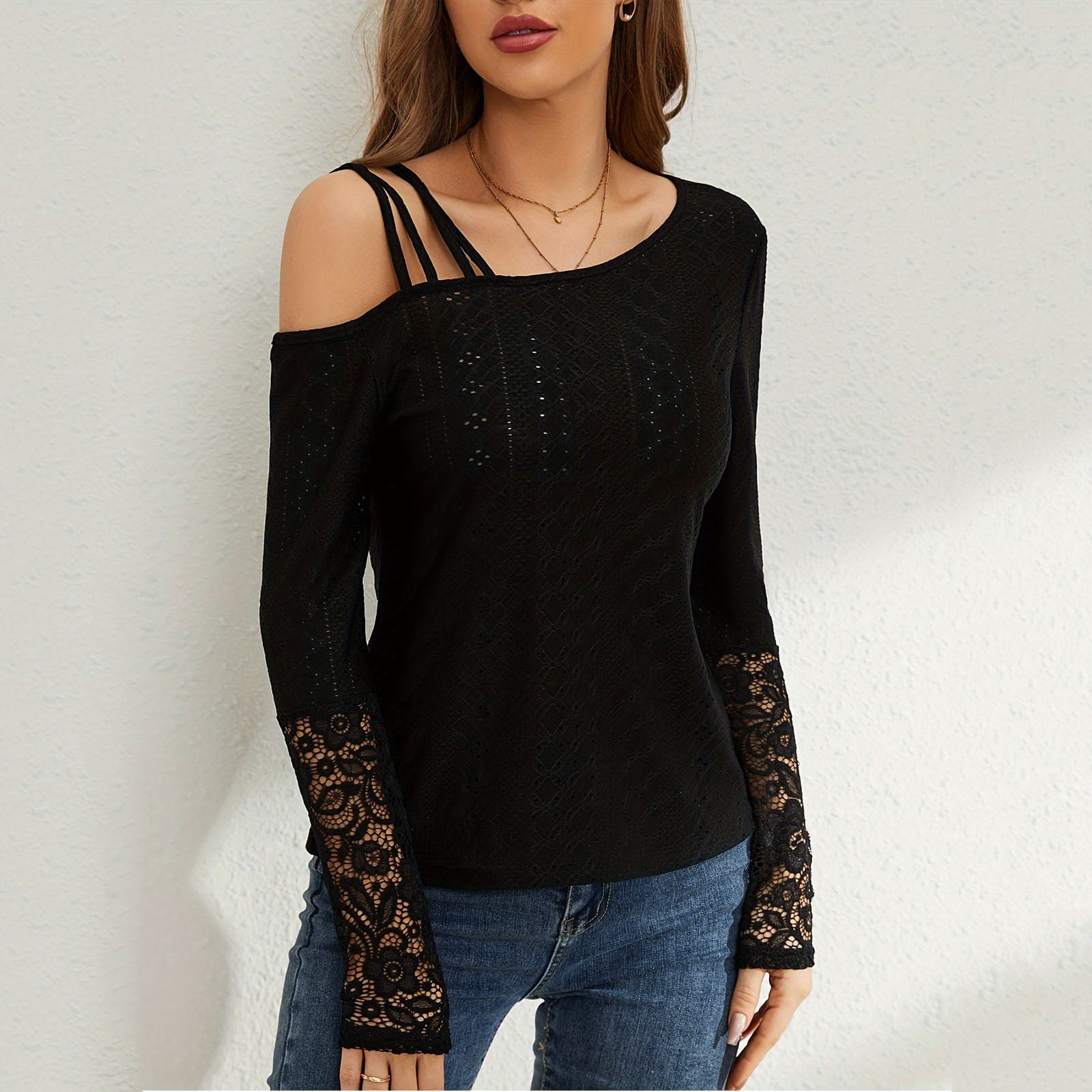 EchfiProm Womens Tops Temperament Winter Long Sleeve Pullover Slim Fit ...