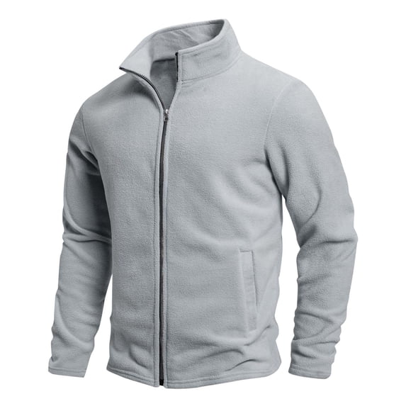 EchfiProm Zip Mock Neck Sweatshirt for Men Gray Zip up Jacket Relaxed ...