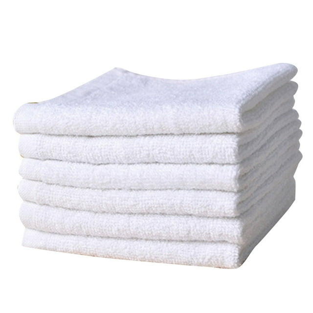 Echijet Wash Clothes White Cotton Washcloth Pack - 6 Count - Walmart.com