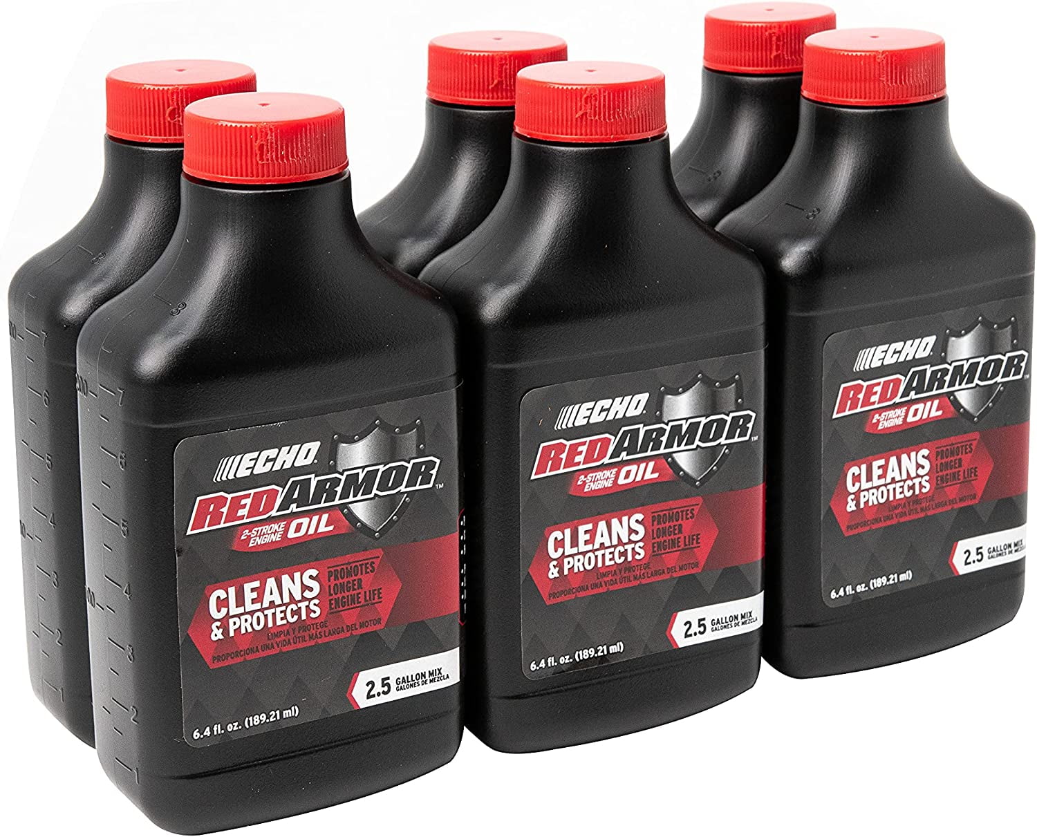 6 Pack of Echo Red Armor 2-Stroke Engine Oil 6.4 oz Bottle 50:1 Mix for ...